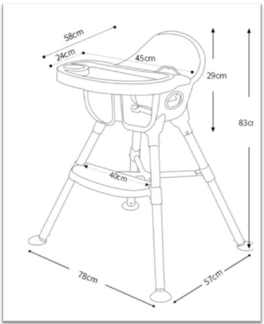 STOLICA ZA HRANJENJE LUCKY MODEL 611 – ROZE