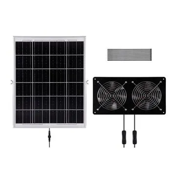 30W SOLAR EXHAUST FAN KIT WITH DUAL FANS FOR ANIMAL HOUSES