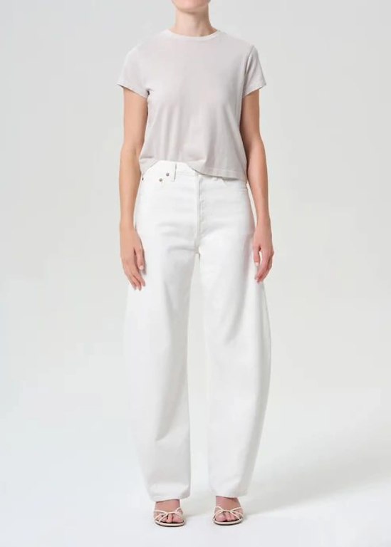 AGOLDE LUNA PIECED JEAN IN CHALK WHITE