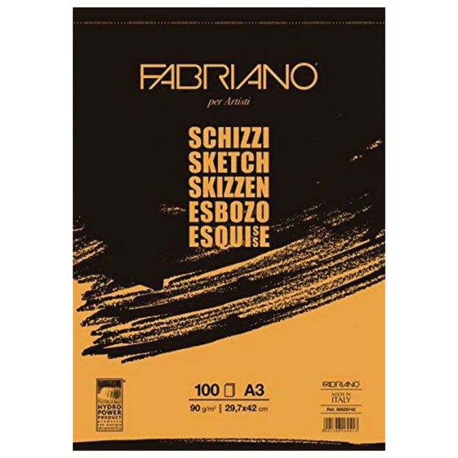 Blok Schizzi skicen crne korice A3 100L 90g Fabriano 57729742