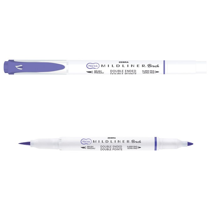Flomaster obostrani 0,5/4mm Mildliner Brush&Marker Zebra 79580 pastelno lila