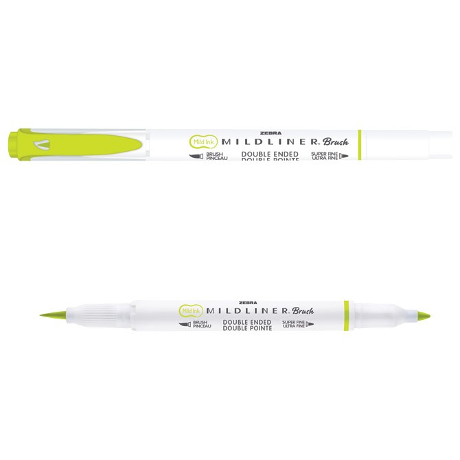 Flomaster obostrani 0,5/4mm Mildliner Brush&Marker Zebra 79450 limeta zeleni