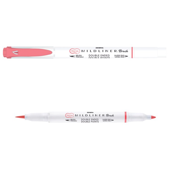 Flomaster obostrani 0,5/4mm Mildliner Brush&Marker Zebra 79570 prljavo roze