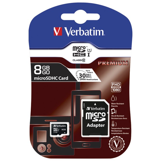 Kartica memorijska micro SDHC 8GB sa adapterom (class 10) Verbatim 44081 blister!!
