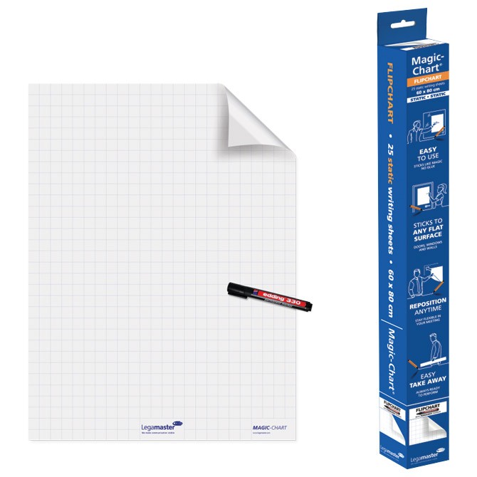 Folija flipchart u rolni 60x80cm+marker Magic-Chart pk25 Legamaster 7-159000 blister