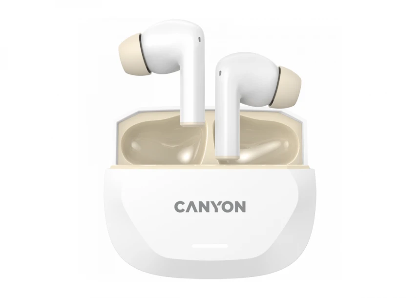 CANYON headset HEXAGON 7 TWS ANC+ENC Wireless Charge White Beige