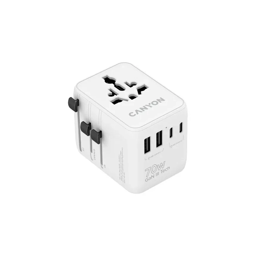 CANYON Travel Adapter OnTour 70 EU/UK/US/AUS 70W White