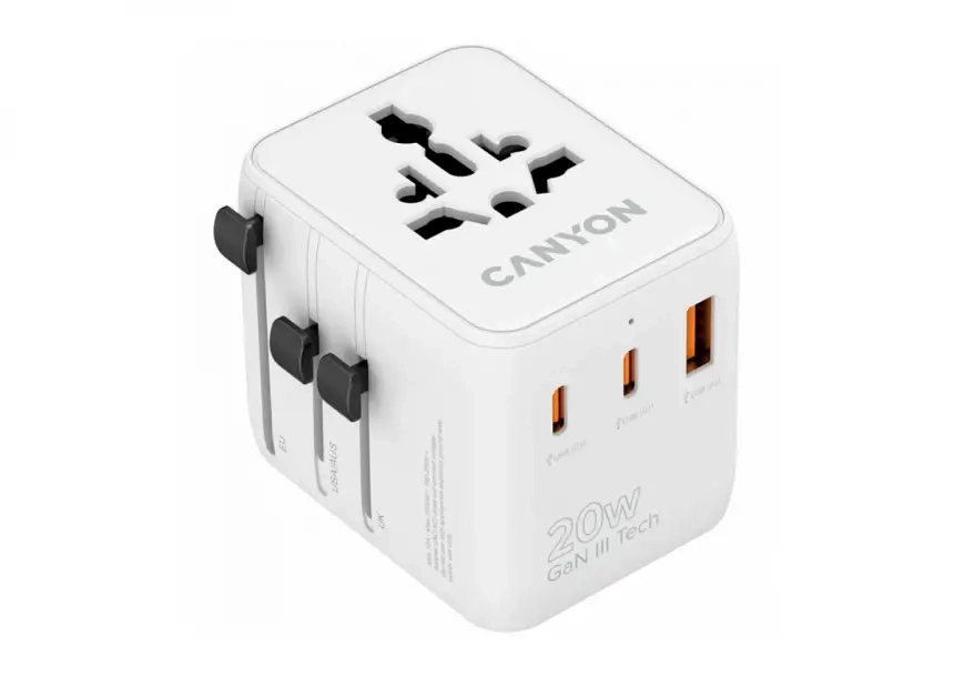 CANYON Travel Adapter OnTour 20 EU/UK/US/AUS 20W  White