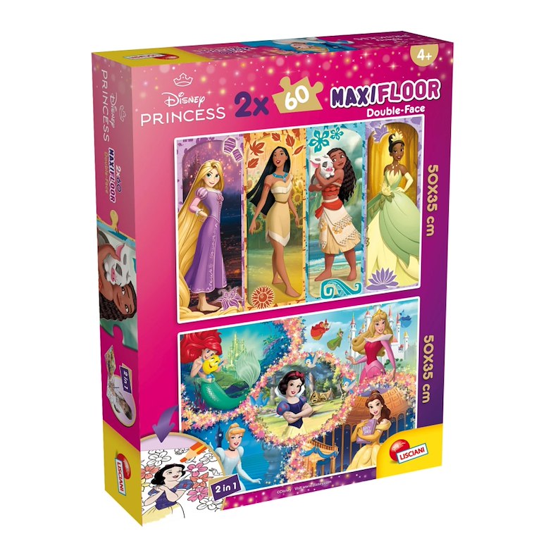 SLAGALICA LISCIANI 2X24PCS SUPERMAXI DISNEY 2X60 PRINCESS 109739