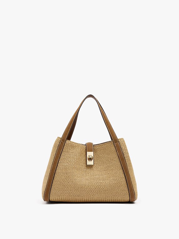 TOTE BAG STRAW EFFECT WITH CROSSBODY