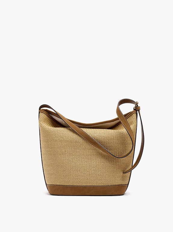 SHOULDER BAG WITH STRAW EFFECT