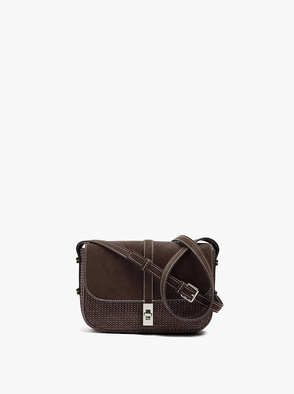 CROSSBODY BAG WITH STRAW-EFFECT FLAP
