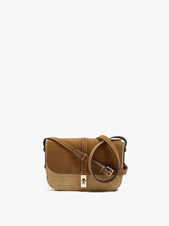 CROSSBODY BAG WITH STRAW-EFFECT FLAP