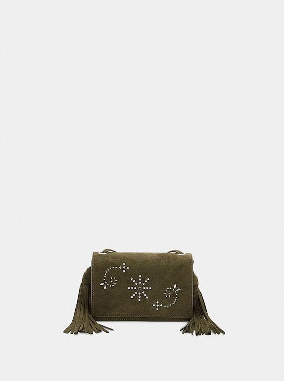 CROSSBODY BAG WITH STUDS AND FRINGES