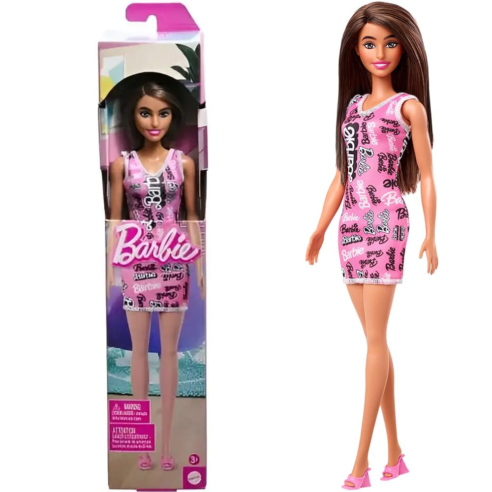 Barbie lutka brineta sa roze Barbie haljinom