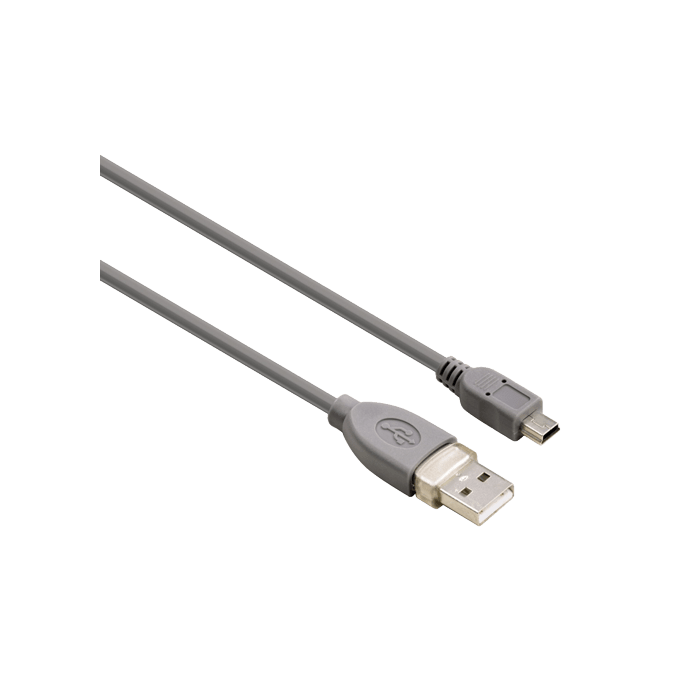 HAMA Mini USB kabl 0.25m (Sivi) - 39661, USB 2.0 - do 480 Mbps, USB-A, Mini USB-B (5pin), Okrugli