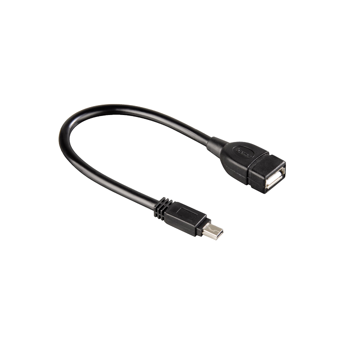 HAMA mini USB OTG kabl, 0.15m (Crni) - 00039626, Mini USB-B, USB-A (ž)