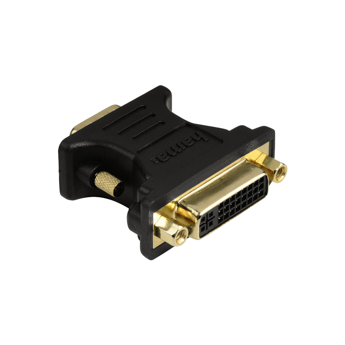 HAMA adapter-konverter VGA na DVI (m/ž) (Crni) pozlaćeni - 45074, VGA - muški, DVI-I - ženski