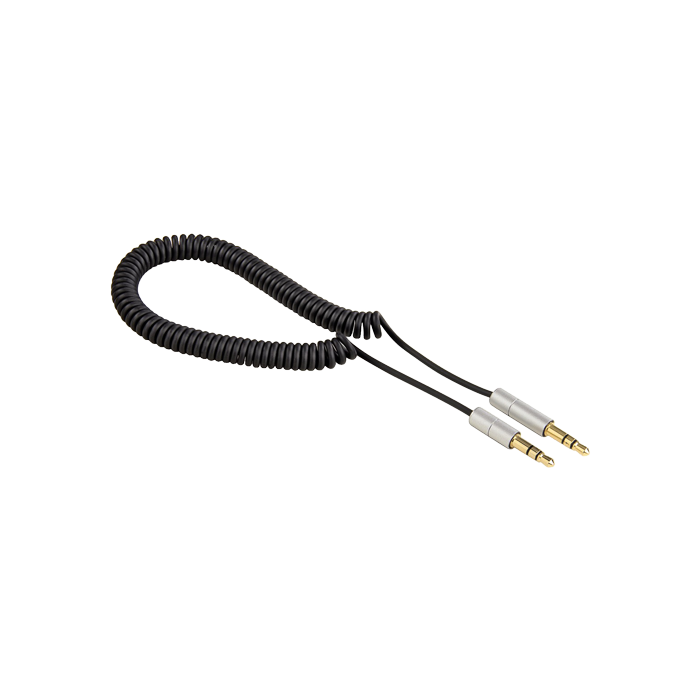 HAMA AUX audio kabl 3.5mm 3-pina m/m spiralni 1m (Crni) - 93775, 3.5 mm, 3-pina, 3.5 mm, 3-pina, m/m, Crna