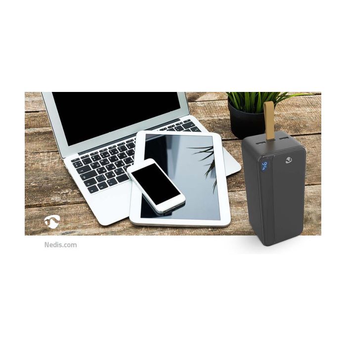 PBKPD20W325BK Powerbank, 30000mAh, 1xUSB-C, 2xUSB-A, PD3.0 20W, Lithium-Polymer, Display