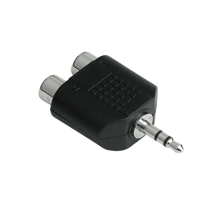 HAMA AUX audio adapter 3.5mm 3-pin na 2x RCA (m/ž) - 43359, 3.5 mm, 3-pina, RCA x2 - ženski, m/ž, Crna