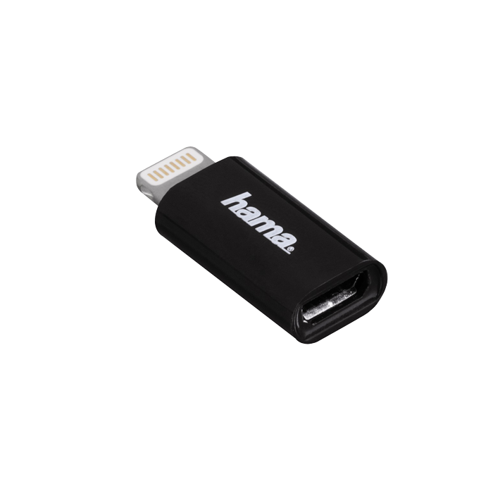 HAMA MicroUSB na Lighting adapter 54559 Adapter, Micro USB ženski, Lightning, Crna