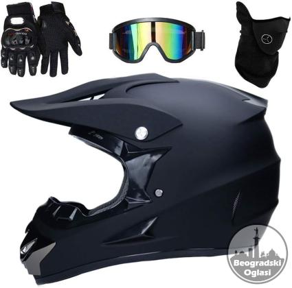 PROLINETECH Cross/Enduro kaciga – PLT/HE-BLK (XL)60 cm