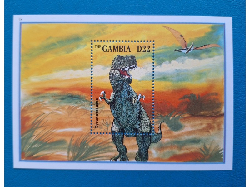 Gambia 1995 cist blok dinosaurusi
