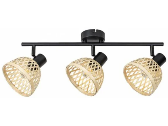Rabalux Spot rasveta Rattan E14 3x MAX 15W mat crno (3135)