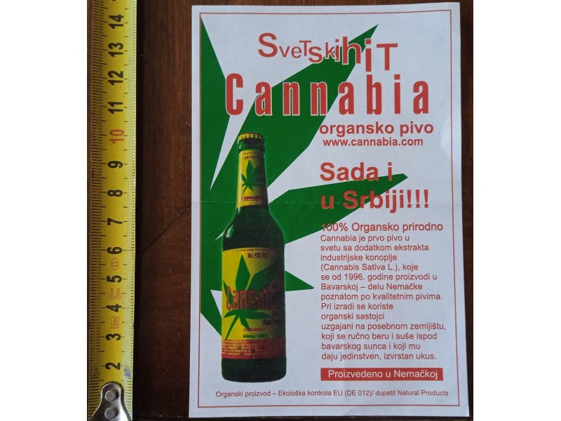 Flajer za organsko pivo Cannabia