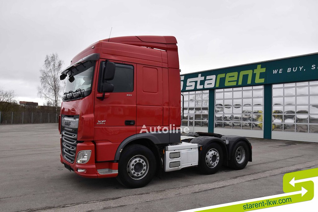 DAF XF 510 6x2 Liftachse Lenkachse Retarder Standklima Navi 2 Betten tegljač