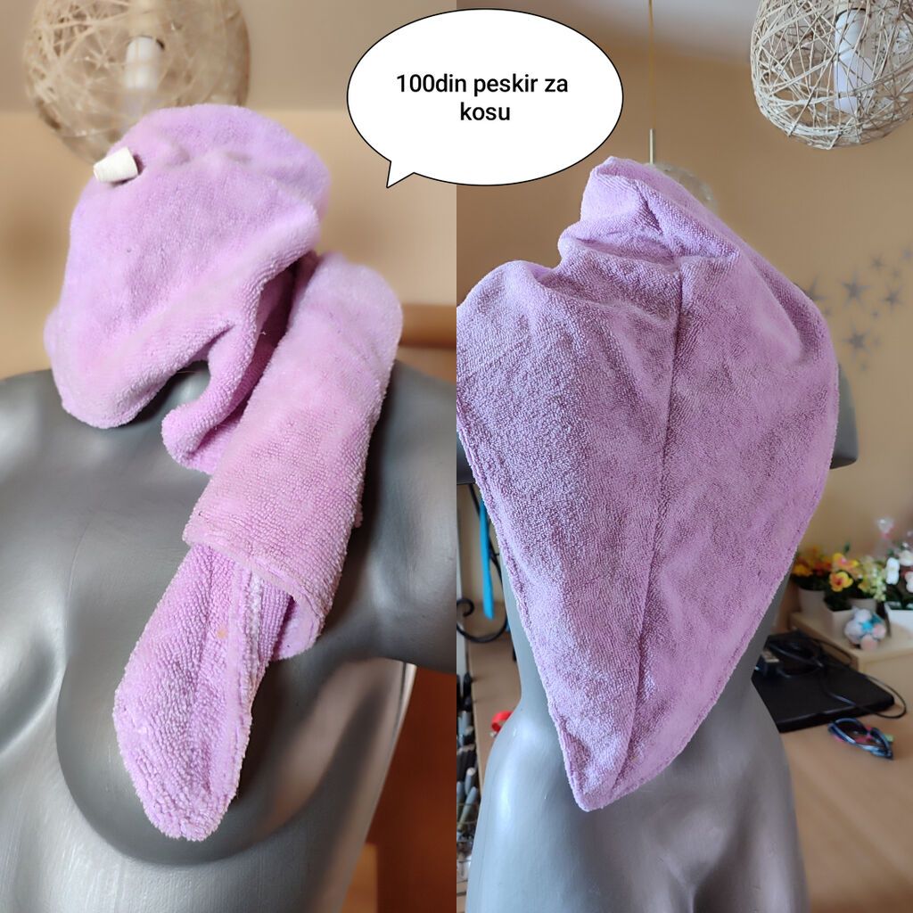 Peskir/turbAN za kosu – ljubičaste boje - Materijal: mekana