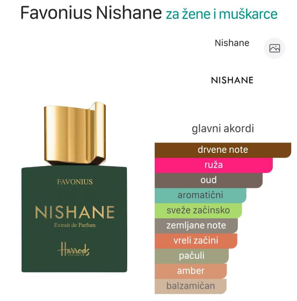 Na slici je prikazan Nishane Favonius Extrait de Parfum, luksuzni