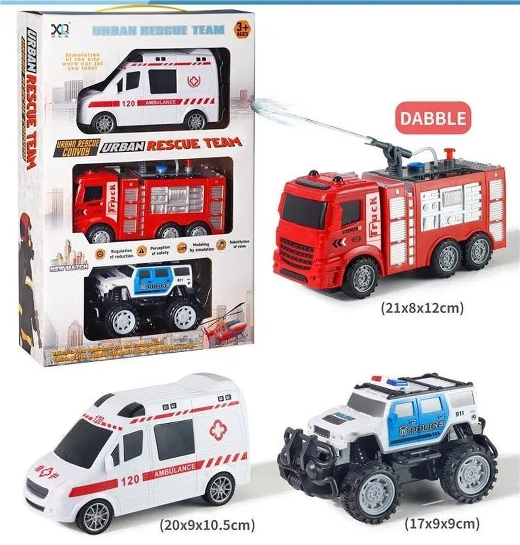 Set igračaka „Urban Rescue Team“ – spasilačka vozila - Komplet od 3