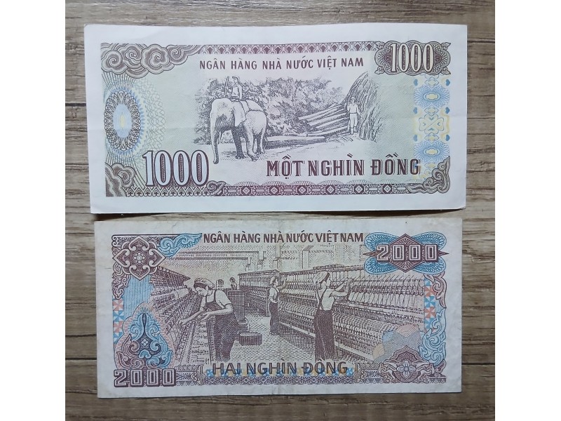 N 358 - Viet Nam - 1000 i 2000 đong 1988 - opis -
