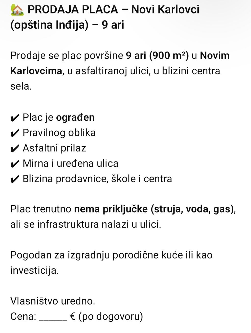 Prodaja zemljišta