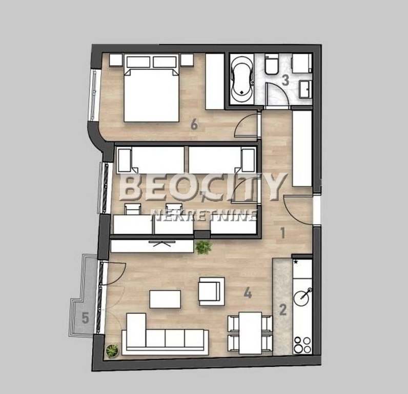Trosoban stan, Novi Sad - Socijalno | Prodaja · 58m² · 215.723€