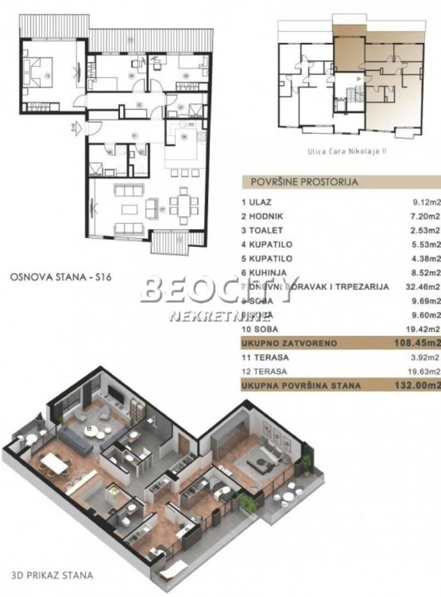 Cetvorosoban stan, Beograd - Vračar (centar) | Prodaja · 132m² · 607.000€