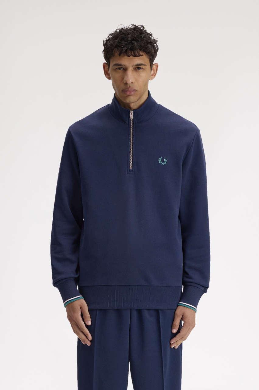 FRED PERRY HALF ZIP DUKS BLUESW