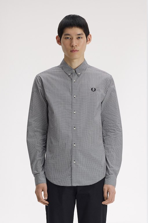 FRED PERRY GINGHAM KOSULJA BLK