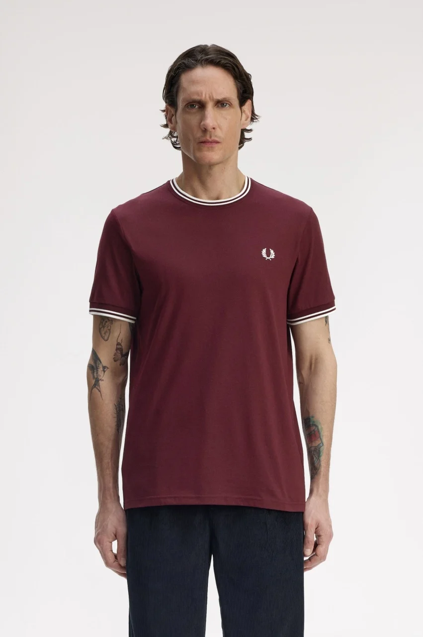 FRED PERRY TWIN MAJICA OXBLOODE