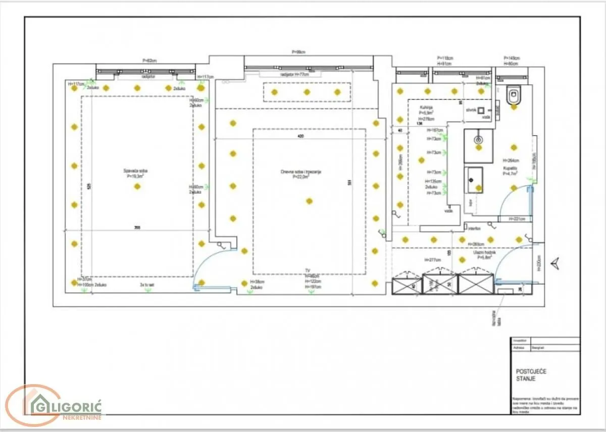 Prodaja, dvosoban stan, 60m², Stari Grad, Beograd