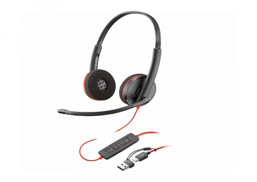 Slušalice HP Poly BW 3220 Stereo USB-C HS +USB-C/A/crna
