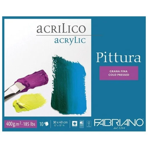 Blok Pittura Acrilico 30x40cm 400g 10L (cold pressed/grana fina) Fabriano