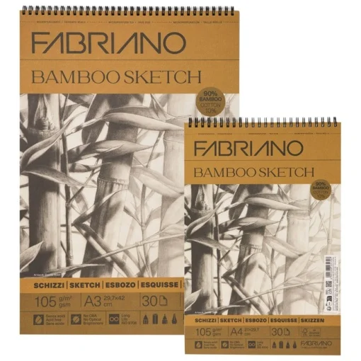 Blok Bamboo Sketching spirala gore A4 30L 105g Fabriano