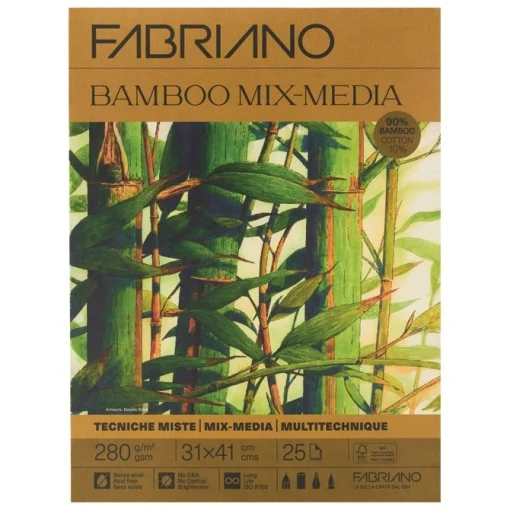 Blok Bamboo Mixed Media 31x41cm 25L 280g Fabriano