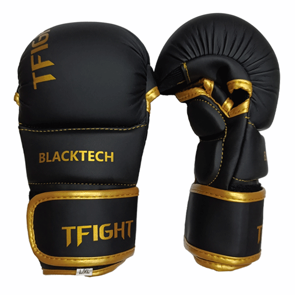 Rukavice za MMA Sparing TFight BlackTech Mate Black & Gold
