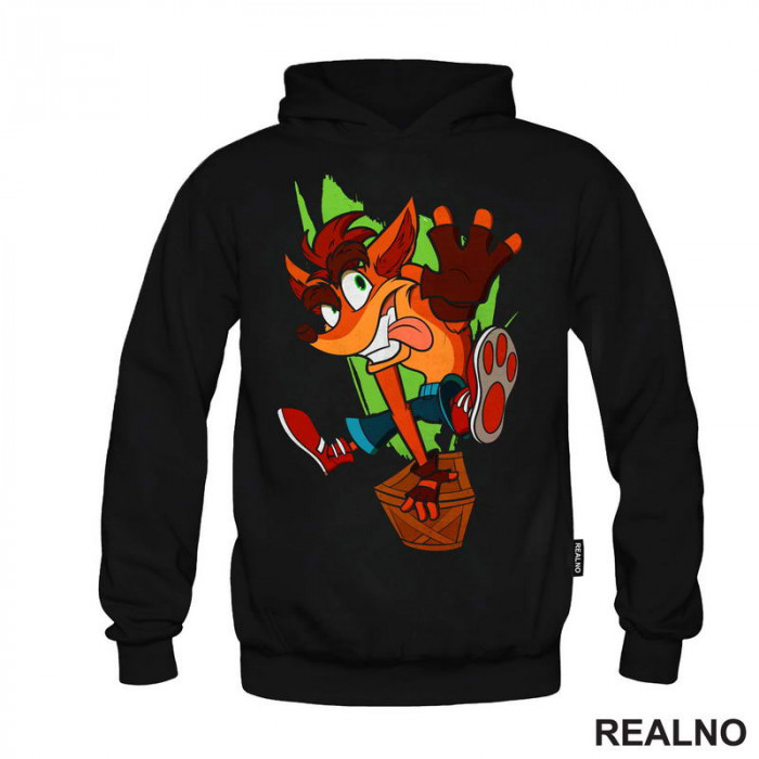 OUTLET - CRNI DUKS SA KAPULJAČOM MUŠKI MODEL VELIČINE XL - CRASH BANDICOOT