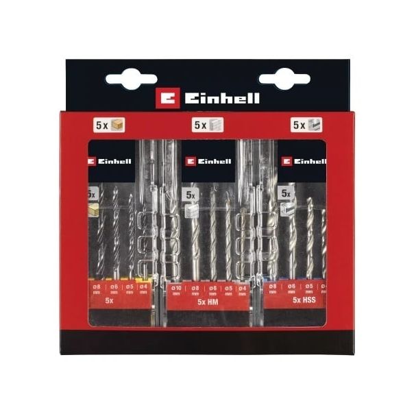 EINHELL Set burgija za drvo, metal i kamen 3-8 mm za metal i 4-10 mm za drvo i kamen