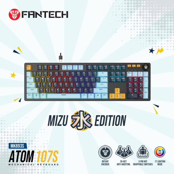 Tastatura mehanička Gaming Fantech MK893S RGB Atom 107S MIZU Navy (Red Swich)